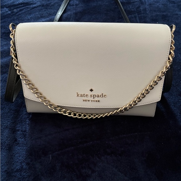 kate spade | Bags | Kate Spade Cream And Gold Crossbody Bag With Chain ...